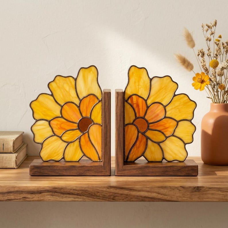 Sunflower Stained Glass Pattern Template, Floral Suncatcher Design ...