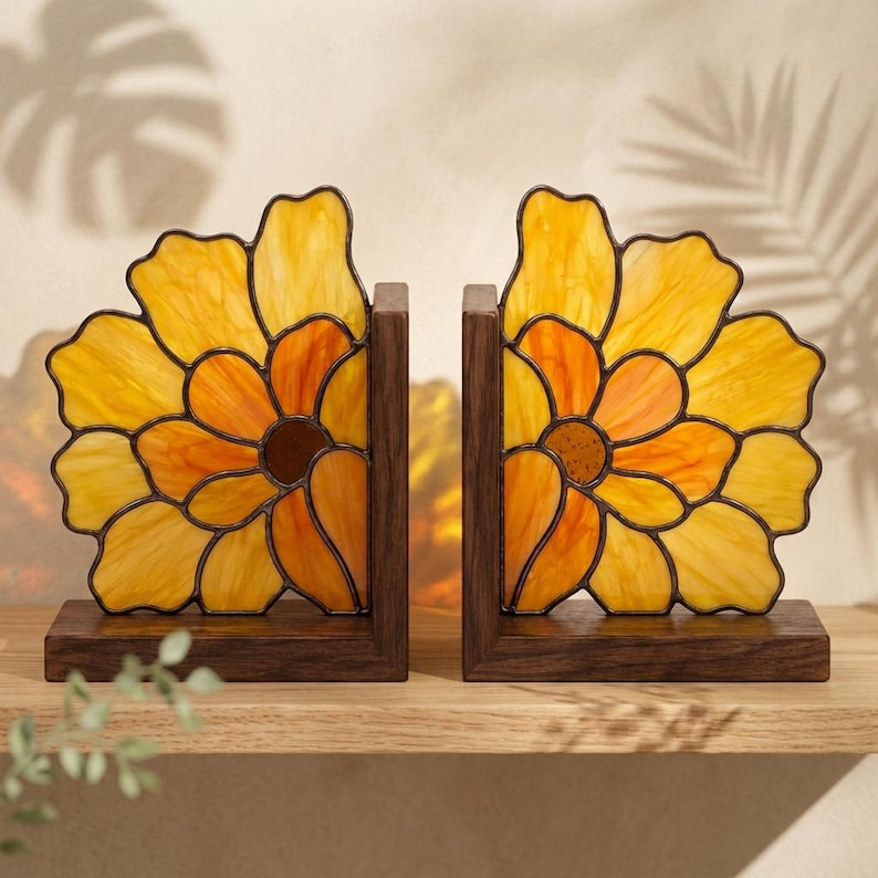Sunflower Stained Glass Pattern Template, Floral Suncatcher Design ...