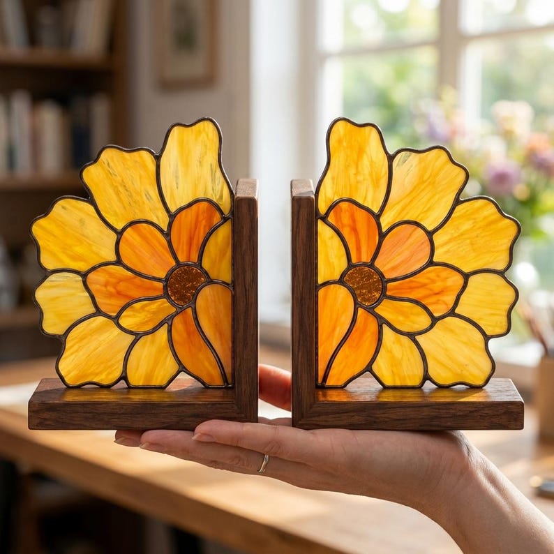Sunflower Stained Glass Pattern Template, Floral Suncatcher Design ...