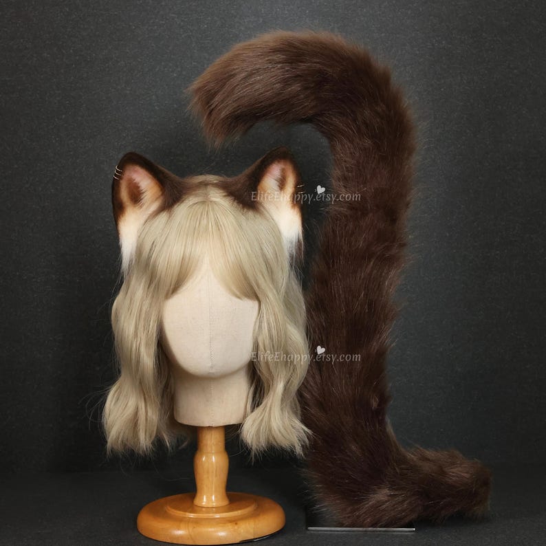 Faux Fur Cat Ears Headband & Tail Set: Handmade Cosplay Costume - Etsy