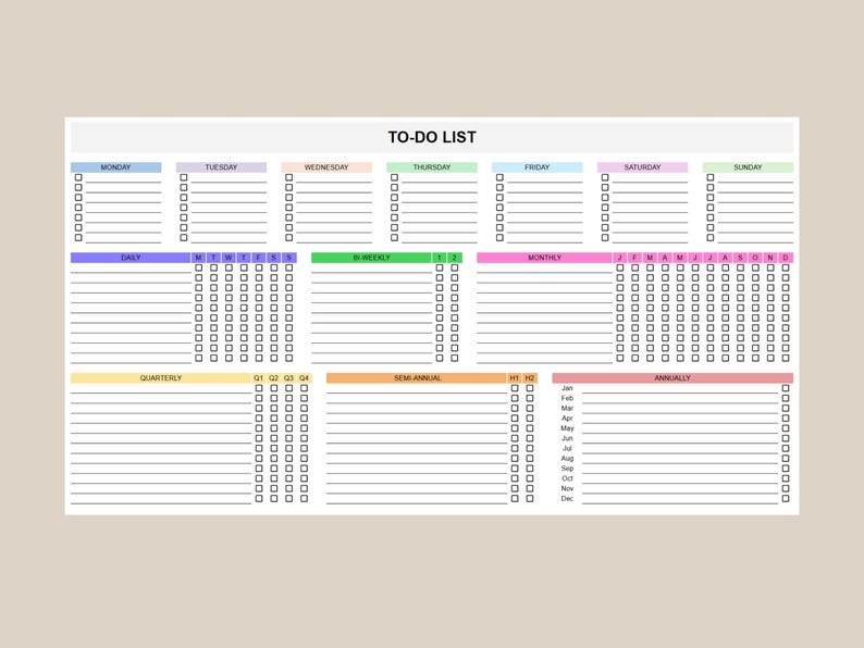 All-in-one To-do List Google Sheets | Weekly & Daily | Routine ...