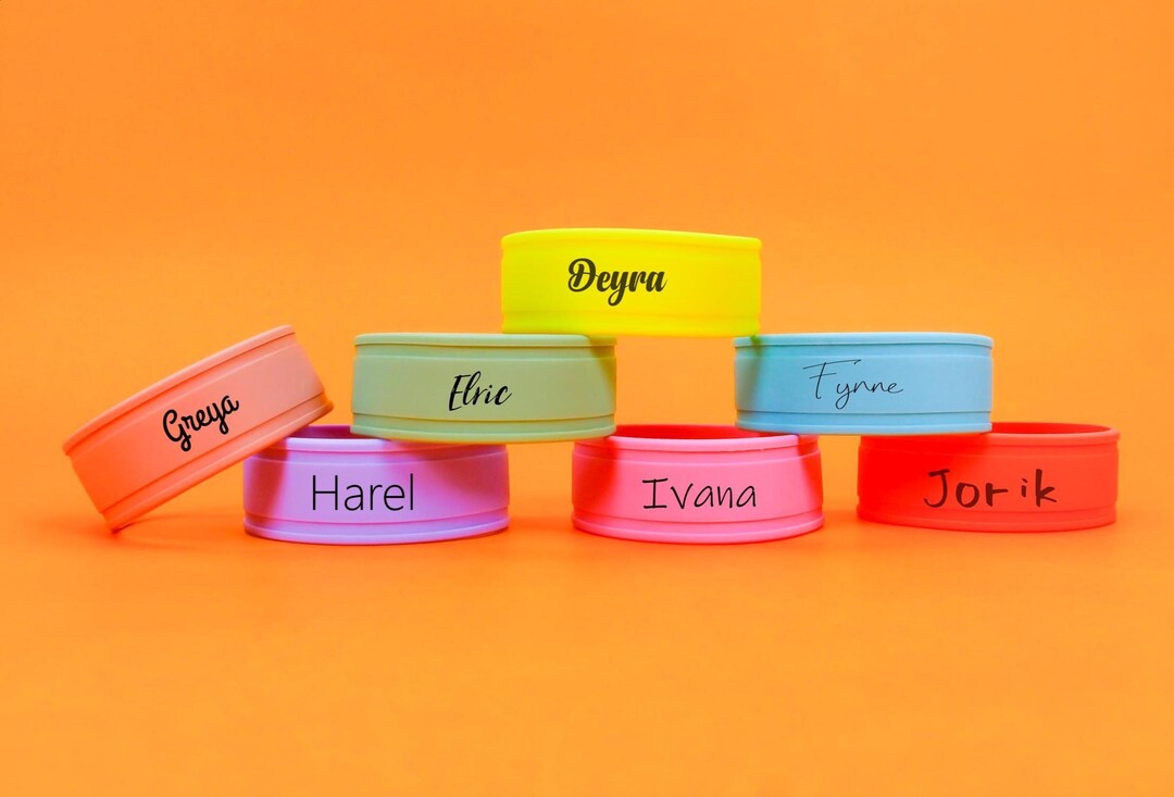 Personalized Silicone Sippy Cup Bands: Custom Engraved Water Bottle ...