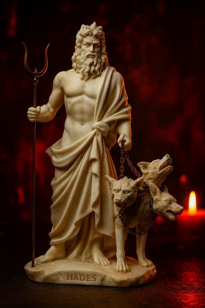 Hades With Cerberus Alabaster Statue 28 Cm – Infernal Lord of the ...