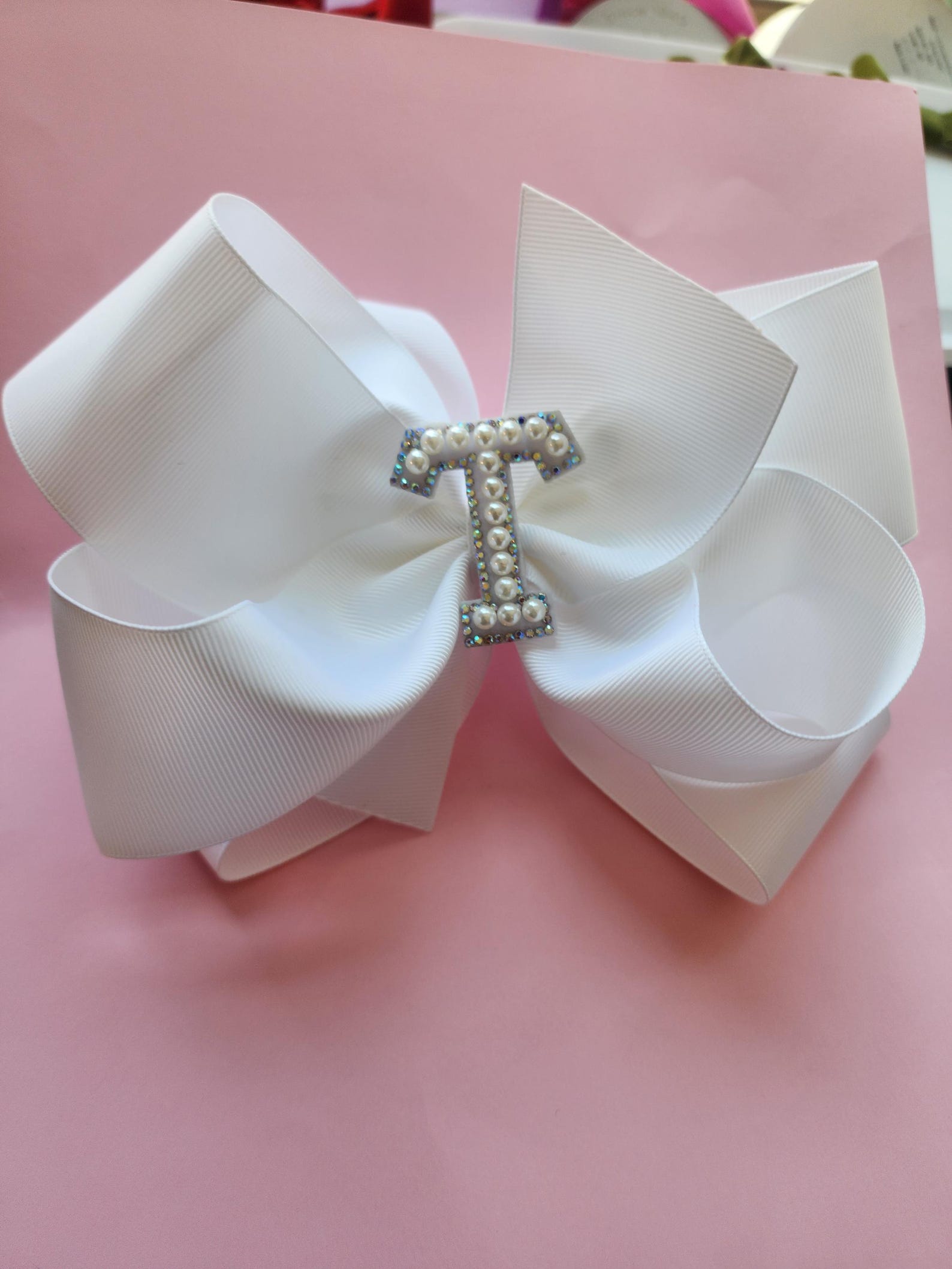 Personalized Initial Hair Bow, Extra Large Grosgrain Boutique Bow - Etsy