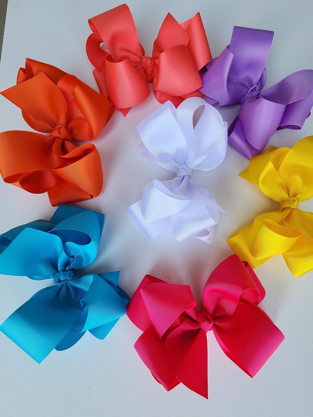 Set of Seven Large Double Boutique Bows. Grosgrain Ribbon Bows - Etsy
