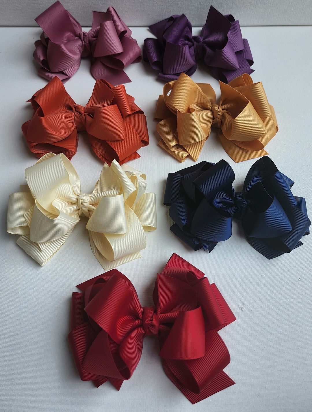 Set of 7 Large Boutique Double Bows...bows Are 6 Inches Across - Etsy