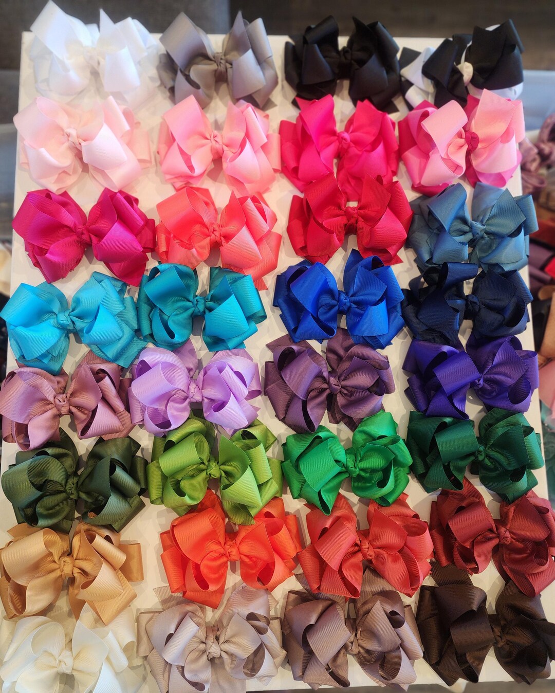 Ultimate Bow Package- 32 Large Triple Layer Boutique Hair Bows- 6 INCH ...