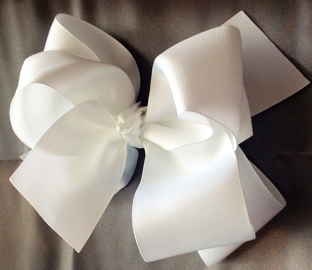BIG WHITE BOW! Extra Large Handmade Double Boutique Hair Bow - Etsy