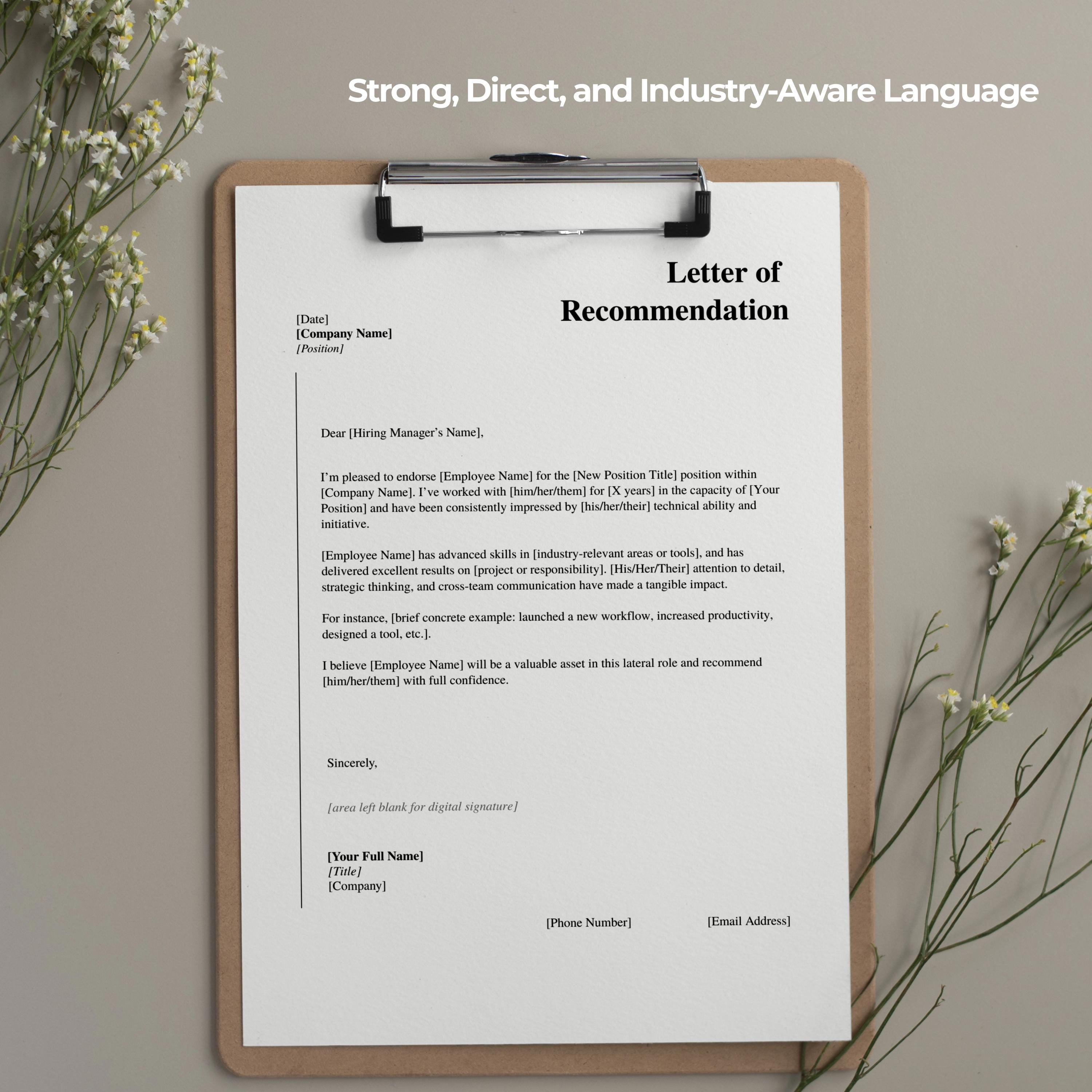 Letter of Recommendation Template: Editable Canva & Google Docs - Etsy
