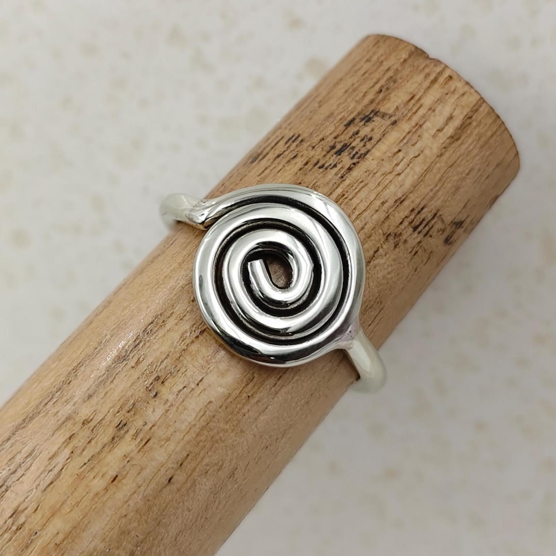 925 Sterling Silver Spiral Ring – Minimalist Swirl Statement Jewelry - Etsy