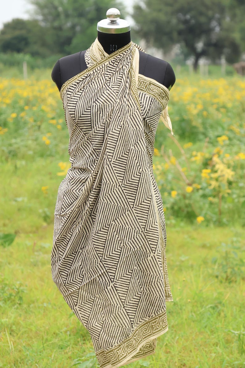 Hand Block Print Sarong: Handcrafted Wrap for Beach & Travel Gift for ...