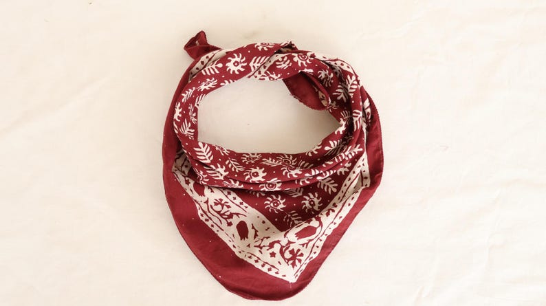 Set of 7 - Cotton Bandana, Boho Cotton Scarves, Lightweight Neck or ...