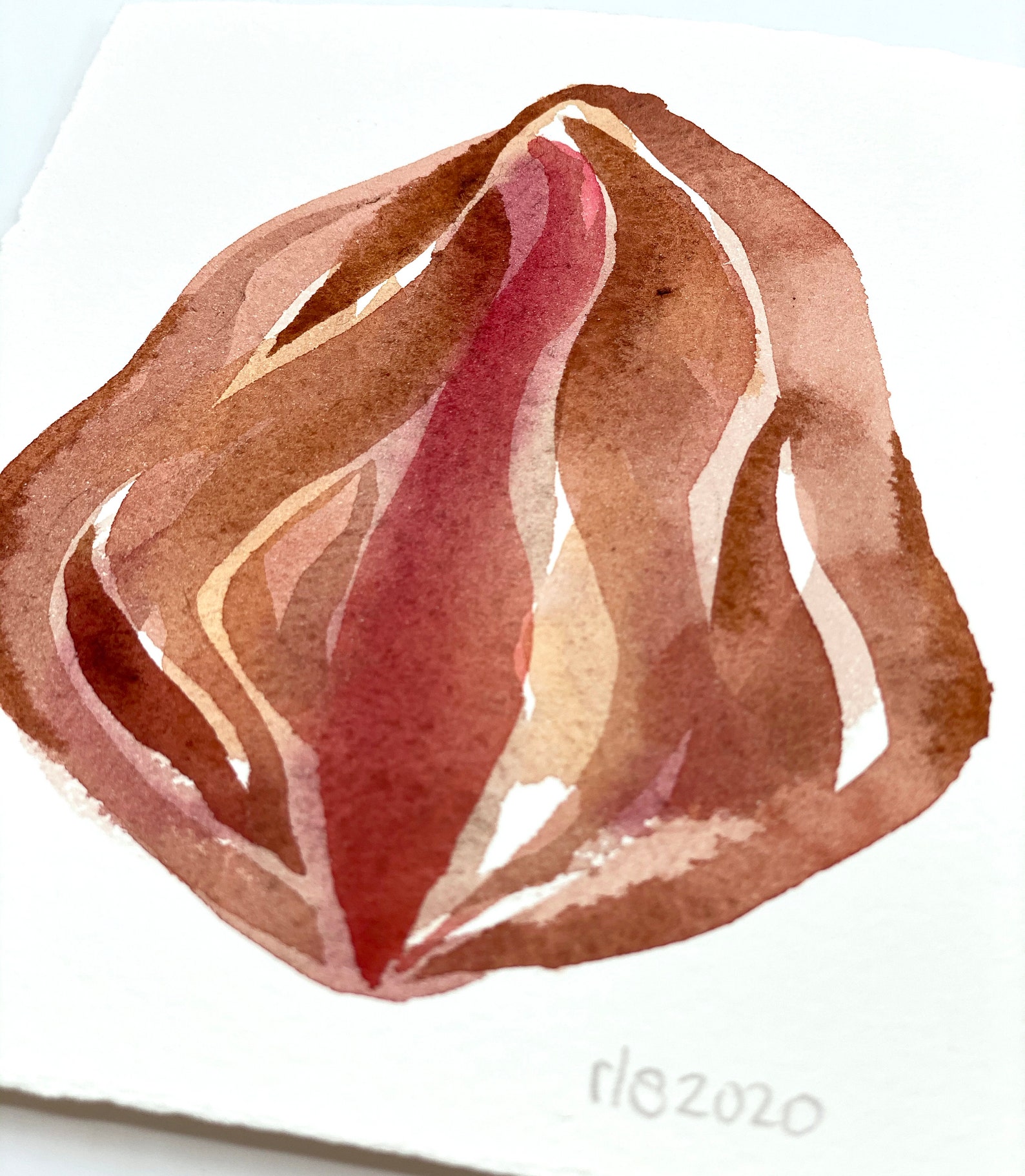 Angela / ORIGINAL Watercolor Painting Feminist LGBTQIA Labia Vagina ...