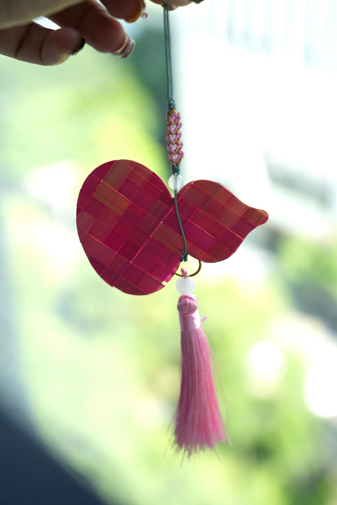 Handmade Woven Bamboo Bookmark, Gourd Shape With Tassel, Rattan ...