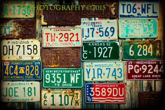 License Plates Rusty Rustic Home Decor Western Photography | Etsy