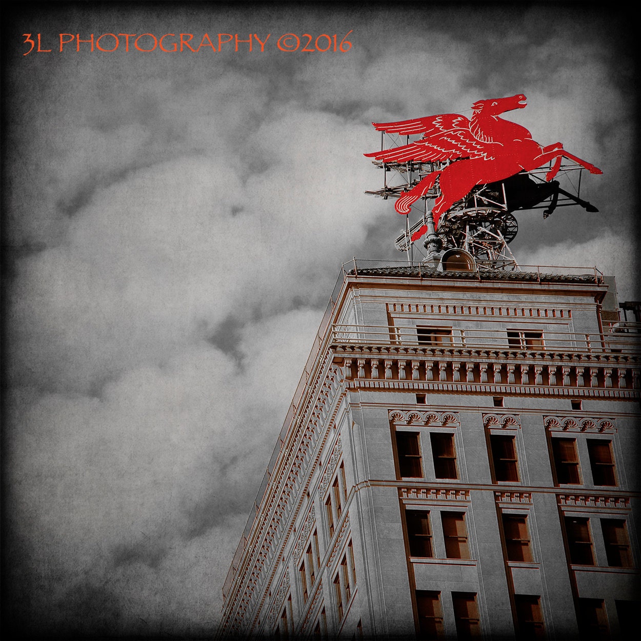 Dallas Pegasus Flying Red Horse Fine Art Prints Texas - Etsy