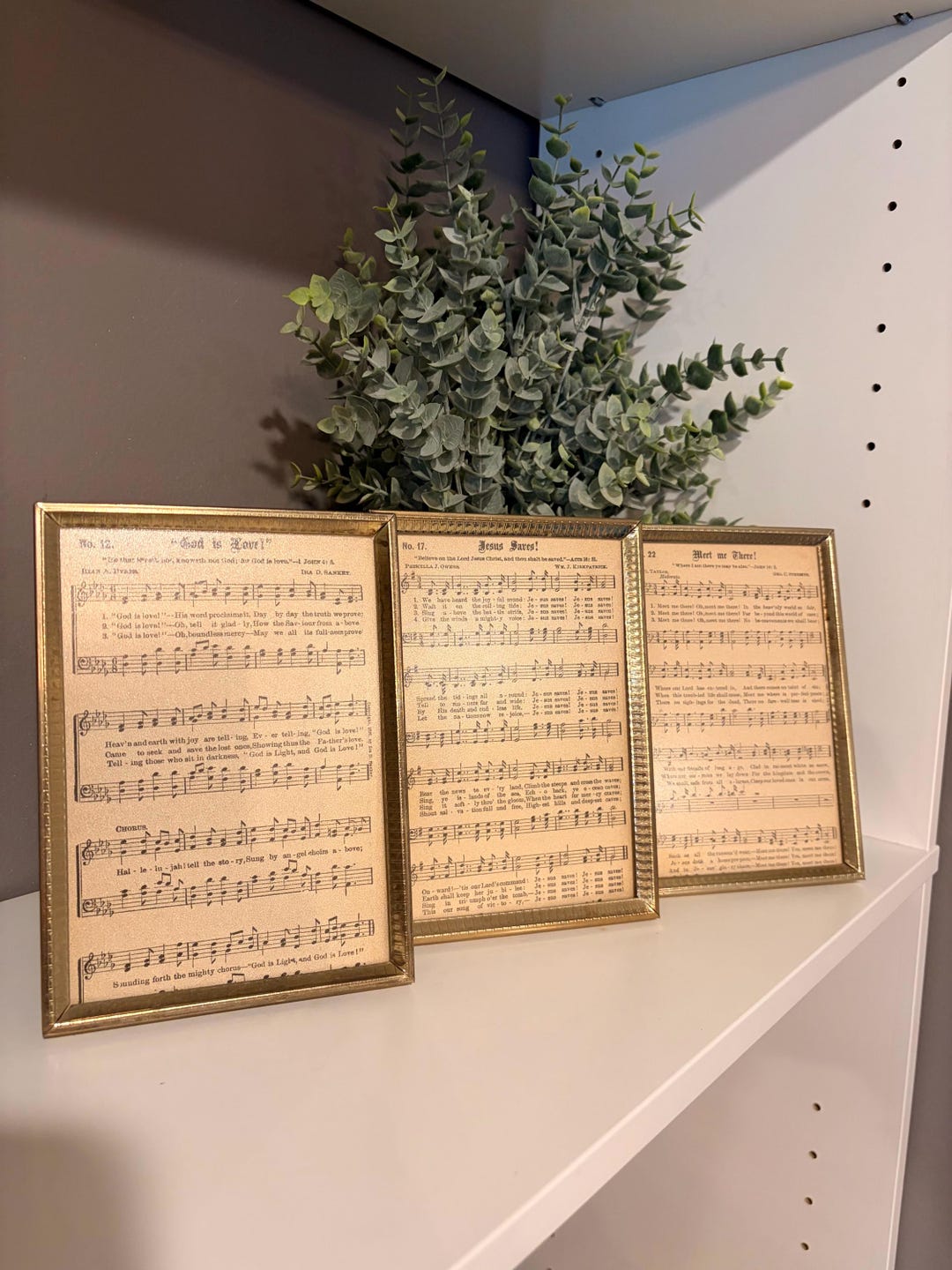 Antique Hymnal Pages Framed Set – 1887 Gospel Hymns Music Art - Etsy