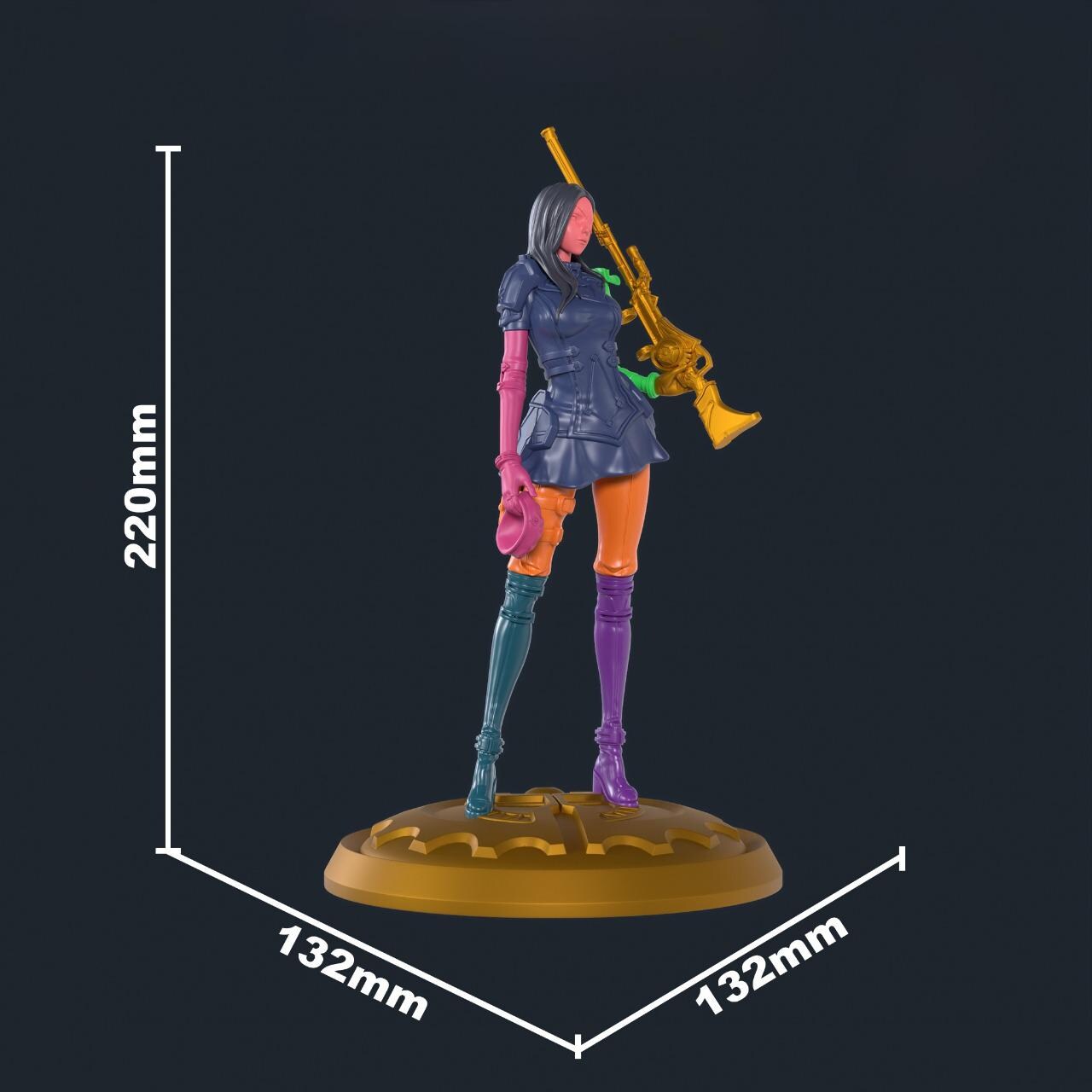 Sheriff of Piltover STL – 3D Printable Elegant Sniper Girl Statue ...