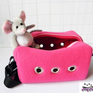 Made to Order Sugar Glider Rat Small Animal Travel Bag Hot Pink Fleece ...