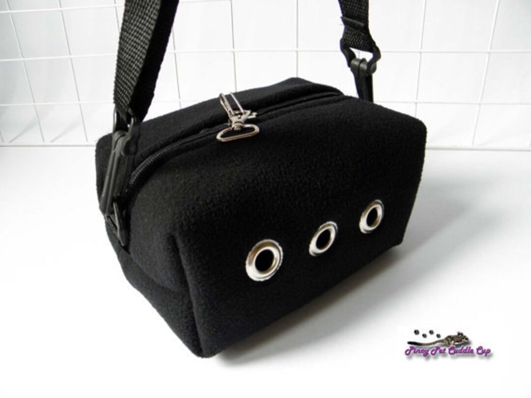 Made to Order Sugar Glider, Rat, Small Animal Travel Bag Black Fleece ...