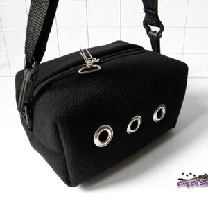 Made to Order Sugar Glider, Rat, Small Animal Travel Bag Black Fleece ...