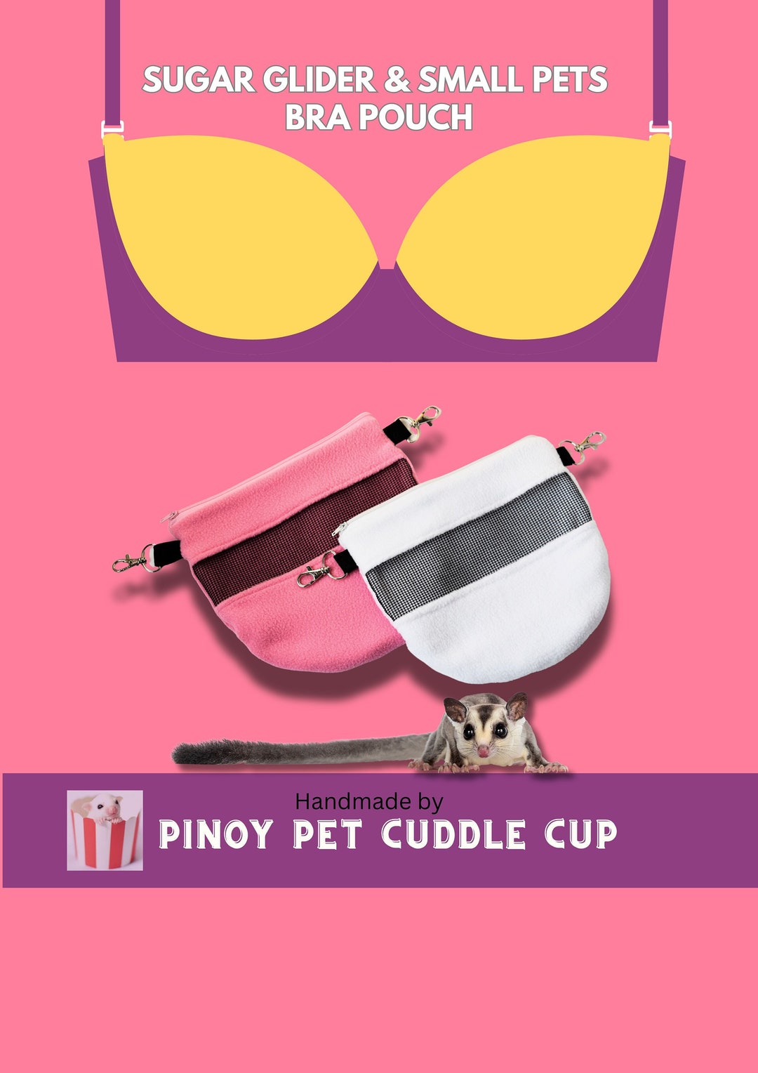 Bra Bonding Pouch for Sugar Gliders, Hedgehog, Rats, Small Pets - Etsy