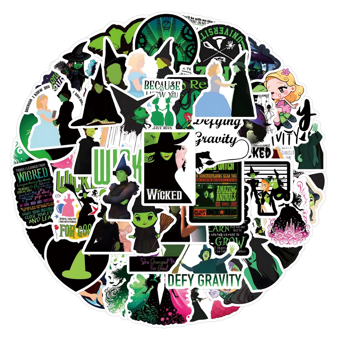 Wicked Movie Fan Sticker Pack - 55pcs Enchanting Graffiti Decals for ...