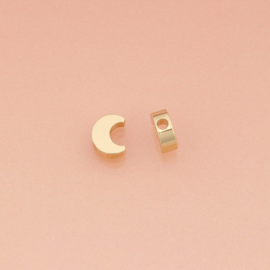 18K Gold Filled Moon Spacer Beads,celestial Connectors for Jewelry ...