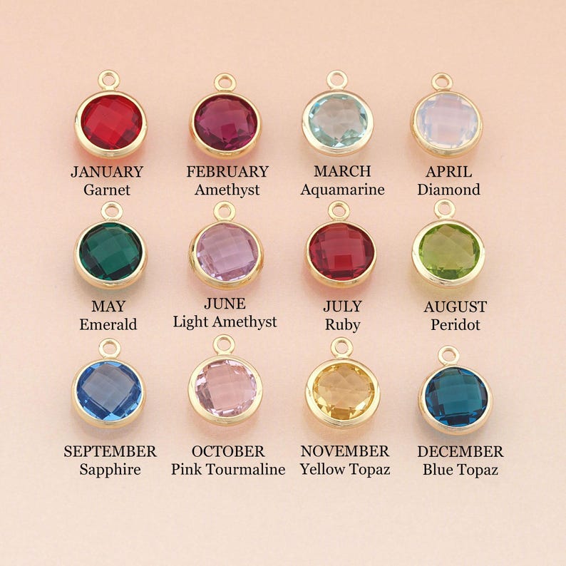 18K Gold Filled Birthstone Pendant,month Charm for Jewelry Making,diy ...