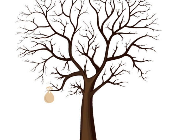 Fingerprint Tree Baby Birth Tree Guest Book Baby Shower - Etsy