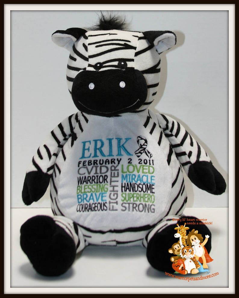 CVID ZEBRA Warrior Pet Personalized Stuffed Animal - Etsy