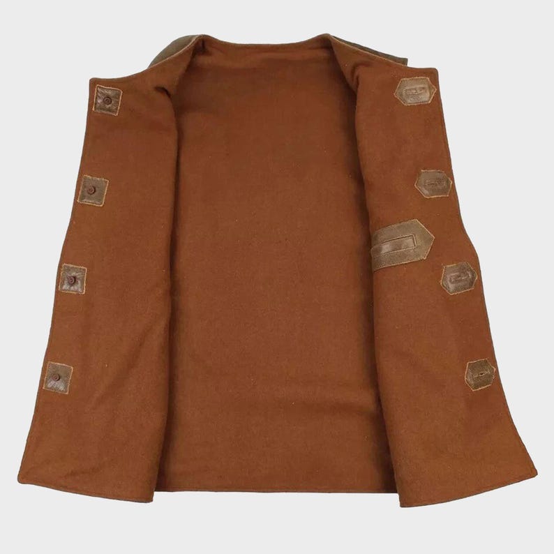 WW1 & WW2 British Army Leather Jerkin - Brown Real Leather Repro ...