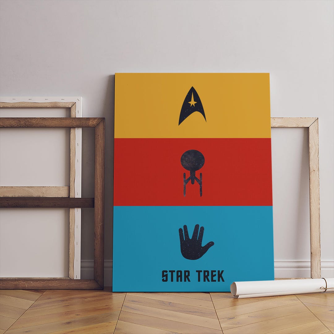 Retro Sci-fi Poster – Minimal Starfleet Symbol Art – Futuristic Wall ...