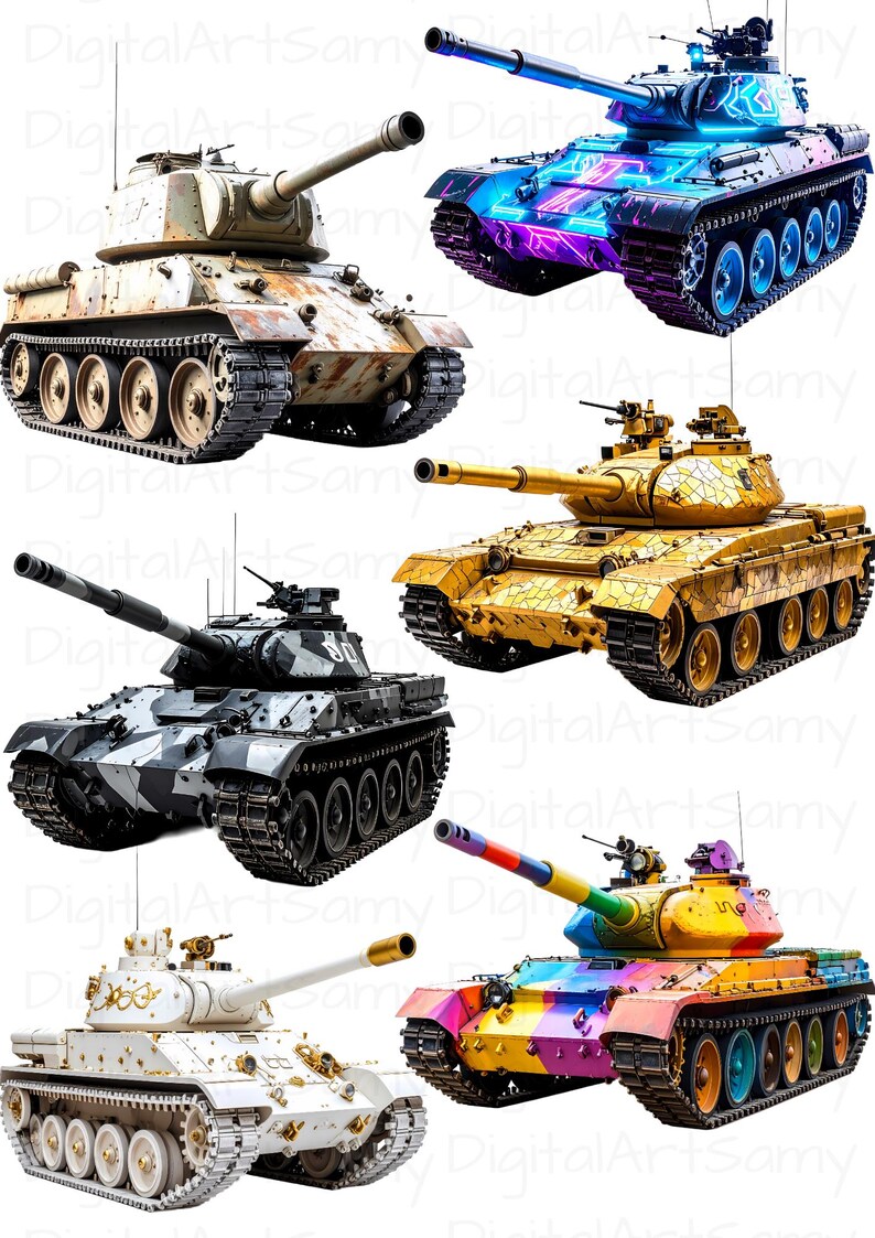 Tank Clipart Mega Bundle - 130 PNG Military and Fantasy Tanks | Digital ...