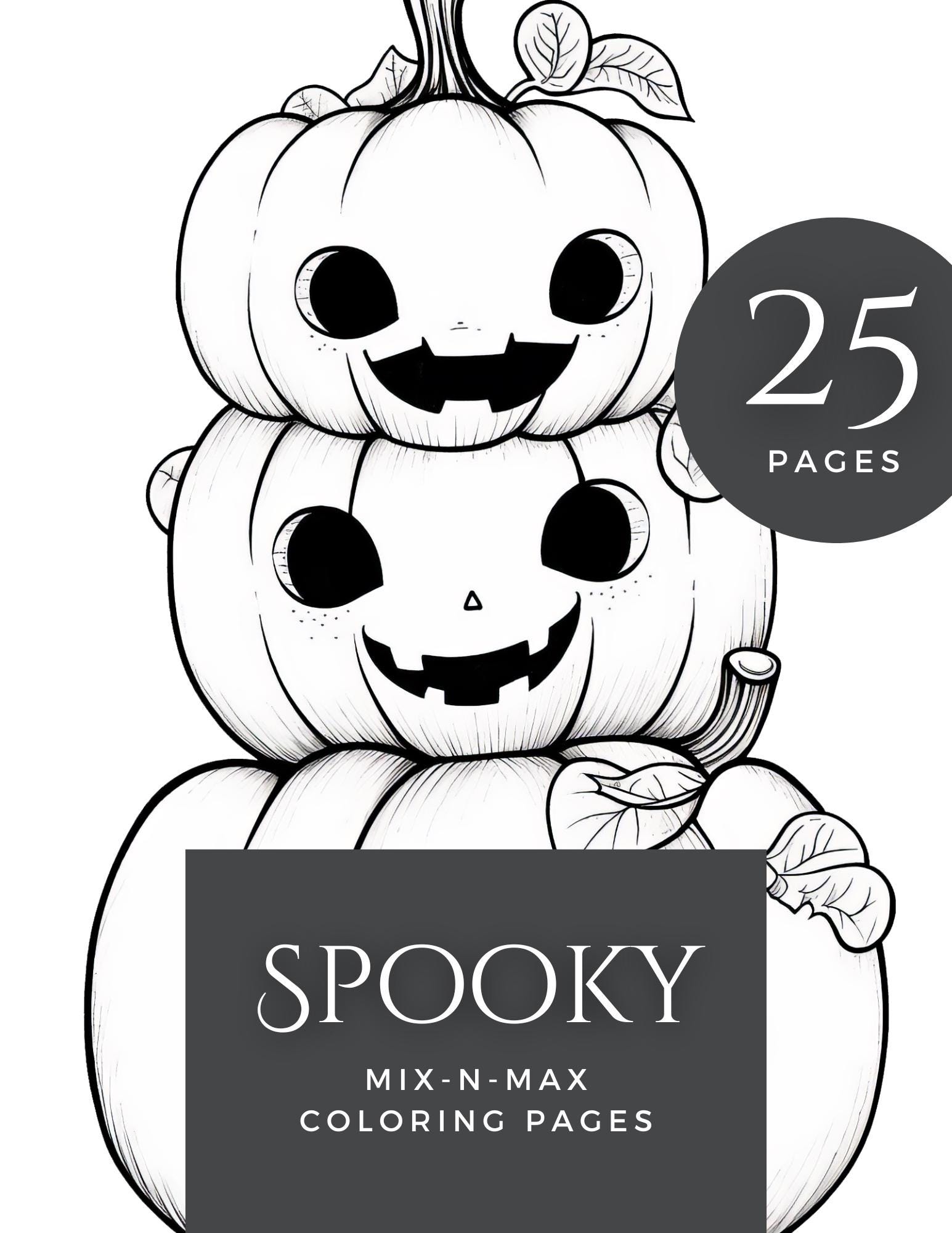 Halloween Coloring Pages: 25 Spooky Printable Sheets (instant Download ...