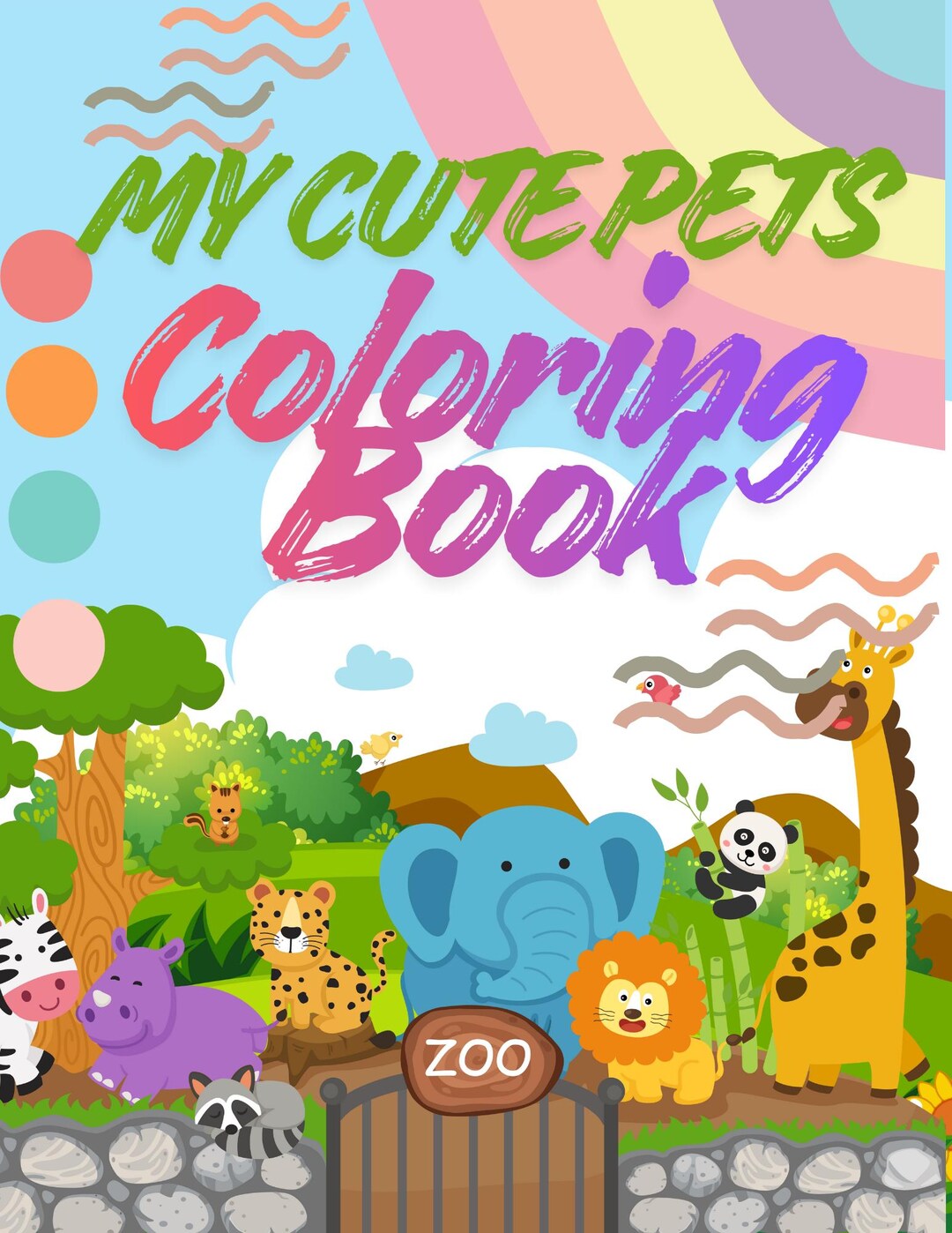 My Cute Pets Coloring Book 20+ Adorable Animals to Color Kids Printable ...