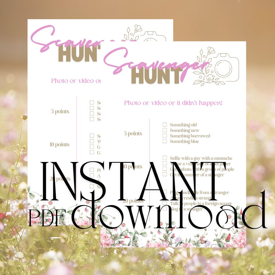 Ladies Scavenger Hunt Game for Bachelorette Party - Etsy