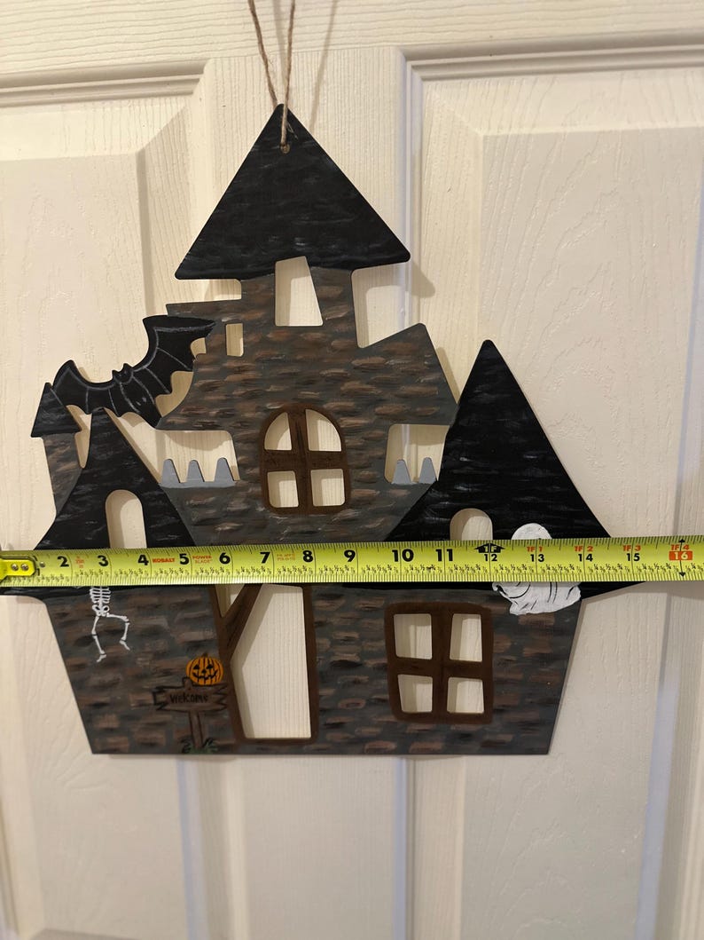 Hand Painted Haunted House Halloween Decor - Etsy