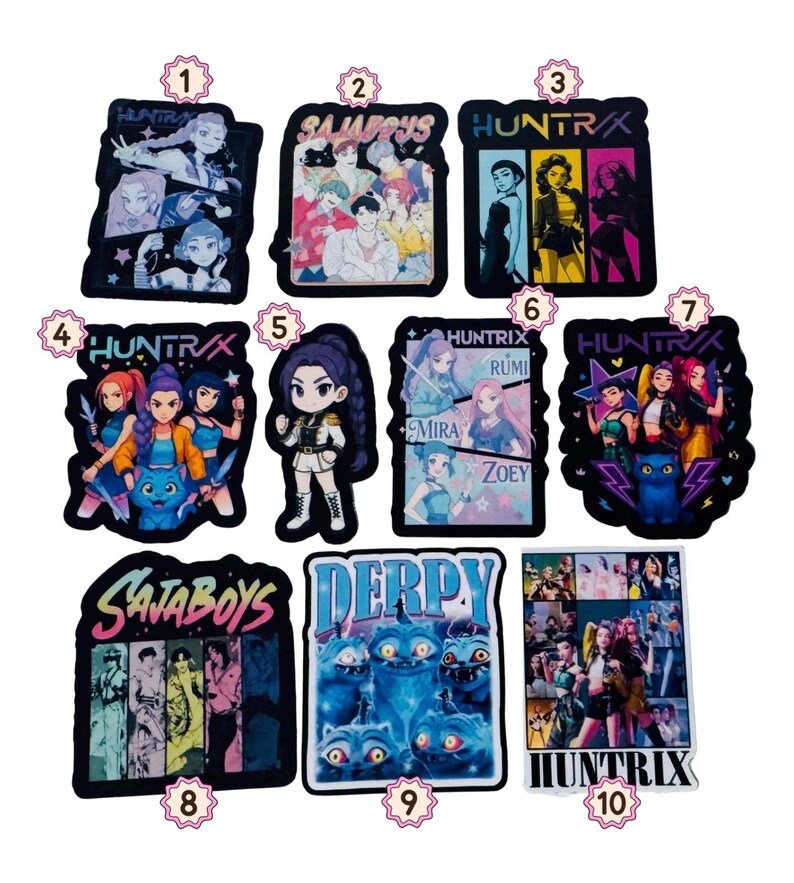 New K-pop Demon Hunter Vinyl Stickers – Individual or Full Set | K-pop ...