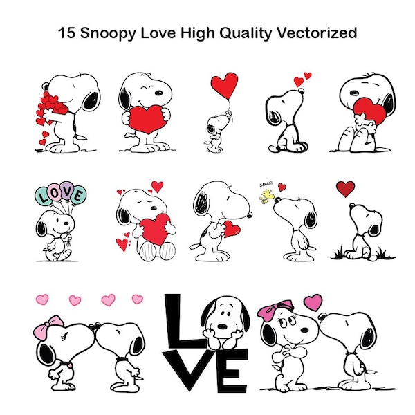 Snoopy con corazón - Etsy México
