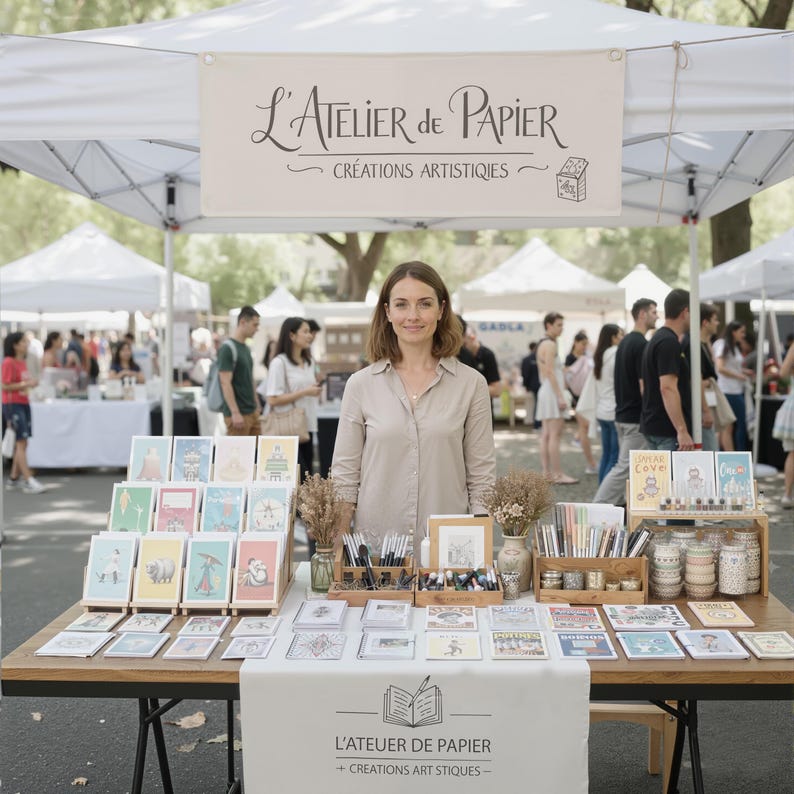 Custom Logo Canvas Table Runner, Personalized Market Vendor Booth ...