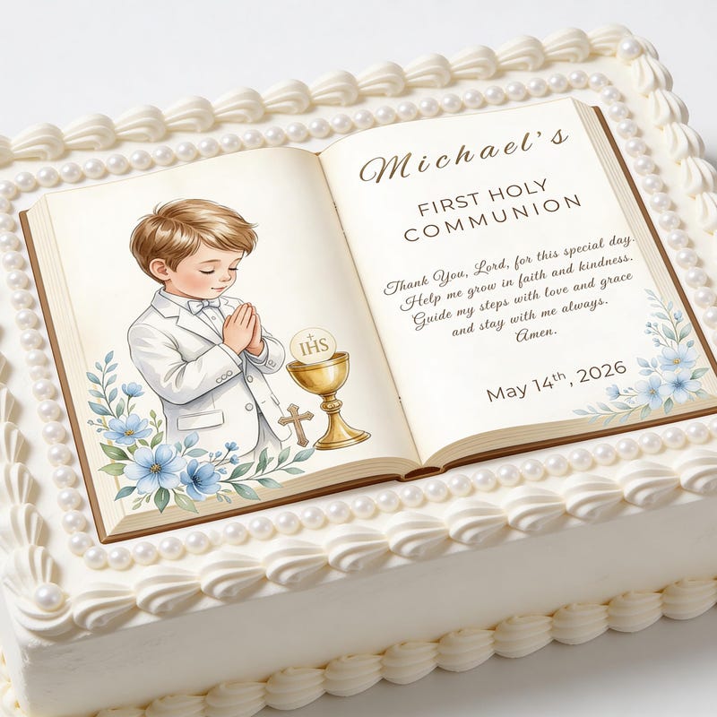 Edible Cake Baptism Topper - Etsy