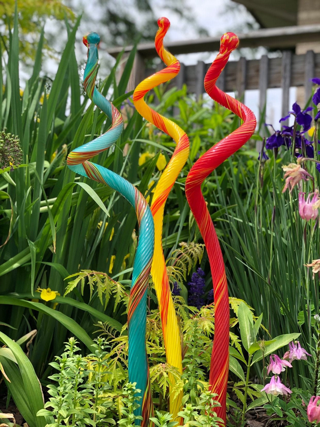 Blown Glass Garden Decor