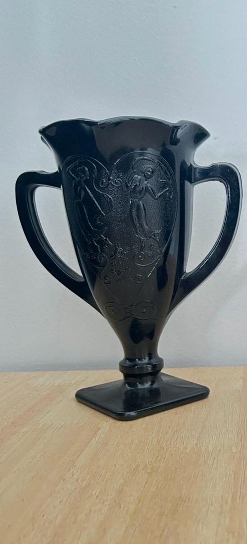 Vase En Verre Noir Améthyste LE Smith Des Années 1930, Vase Trophée ...