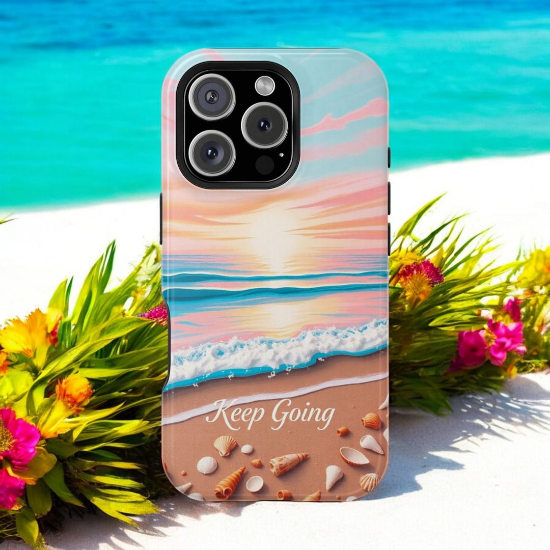 Beach Sunset Phone Case: Inspirational Quote, Magsafe Compatible - Etsy