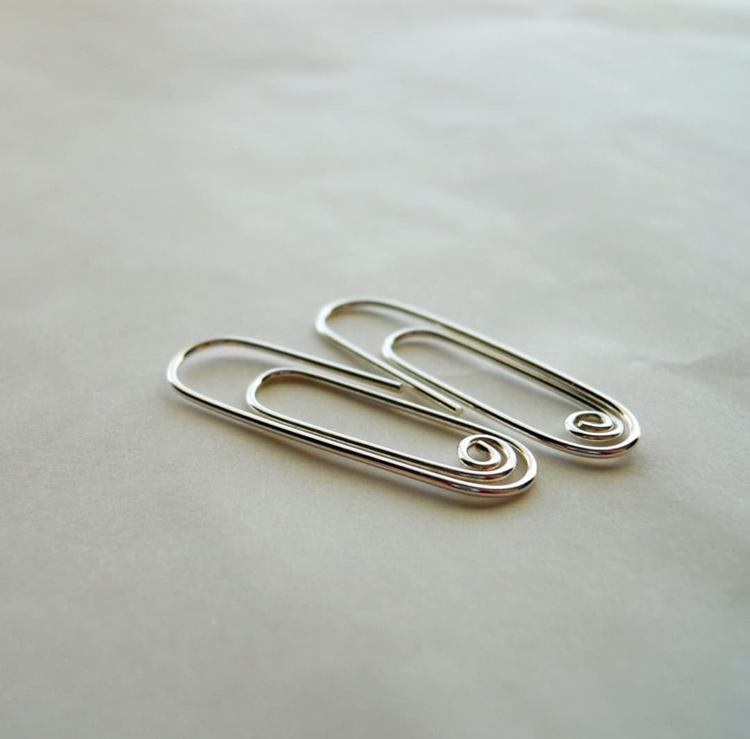 Paper Clip Earrings 925 Sterling Silver - Etsy
