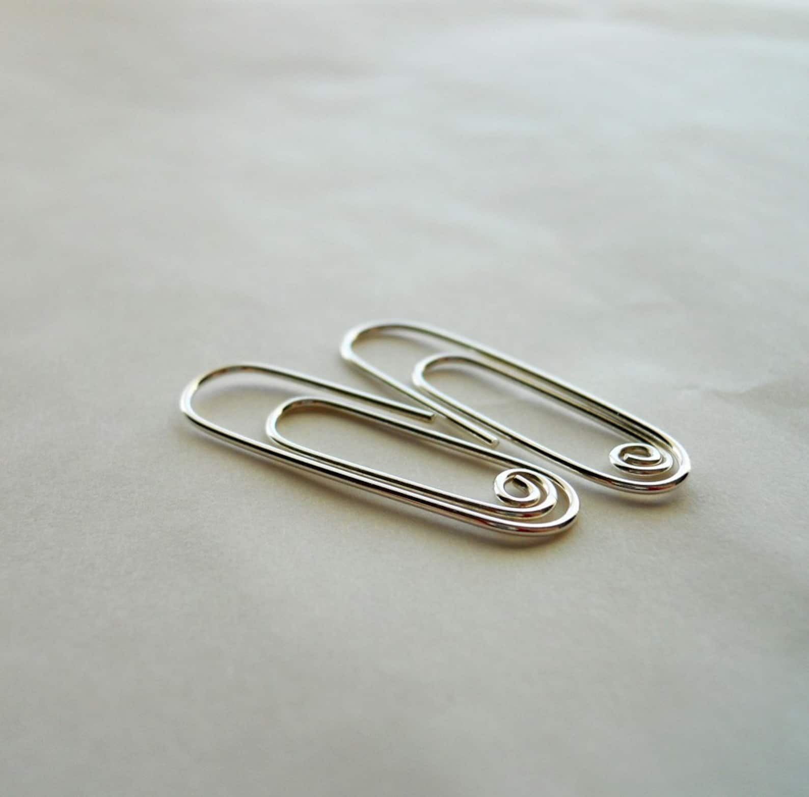 Paper Clip Earrings - .925 Sterling Silver - Etsy