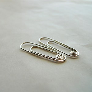 Paper Clip Earrings 925 Sterling Silver - Etsy