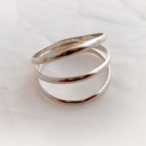 3 Band Ring Solid 925 Sterling Silver - Etsy