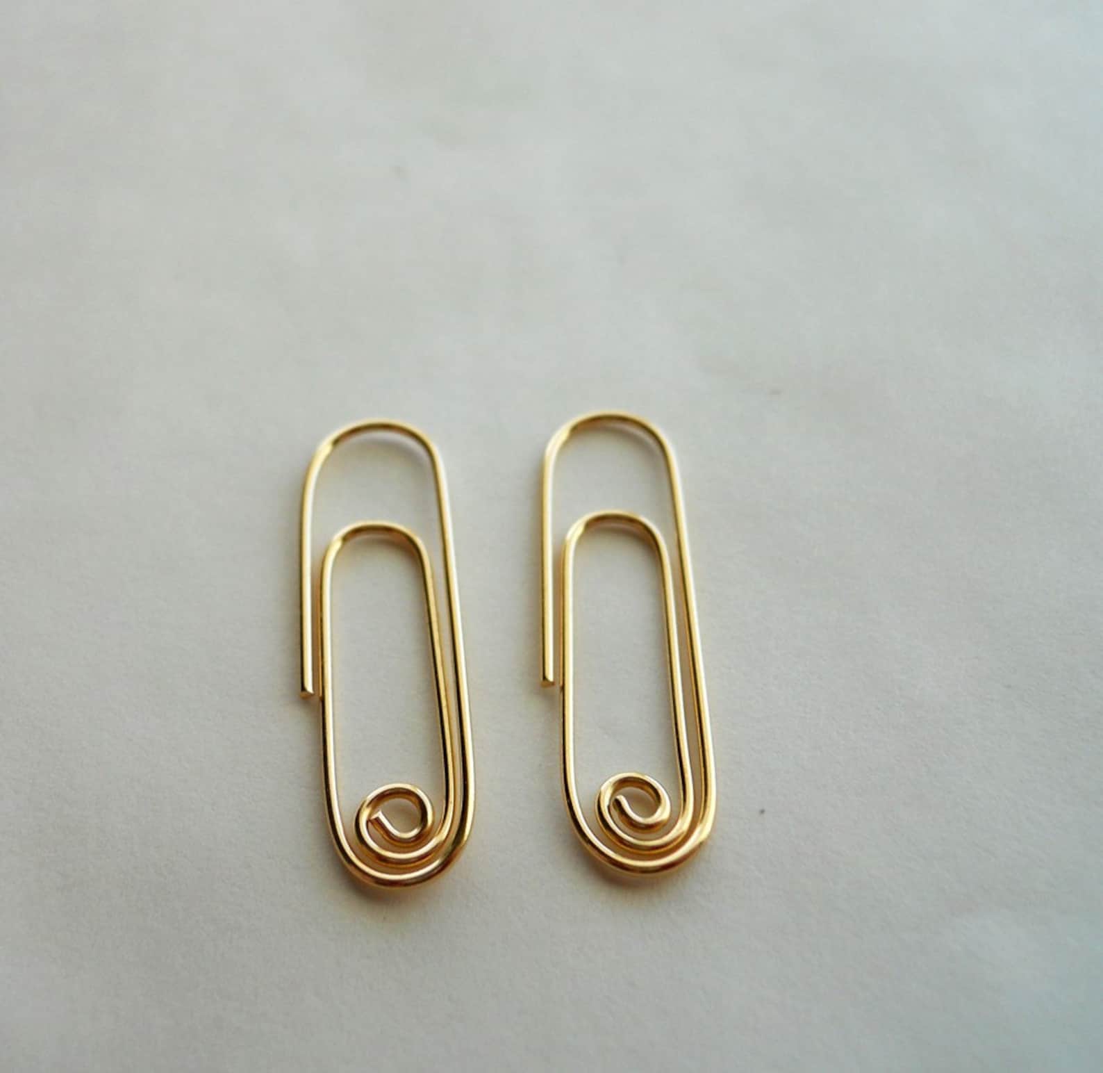 Paper Clip Earrings 14k Gold Filled - Etsy